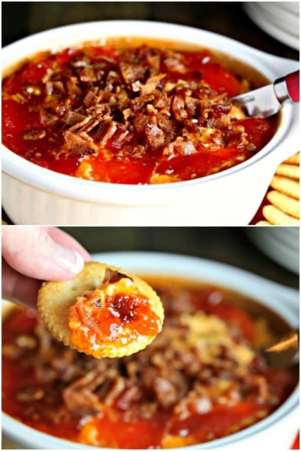 Hot Pepper Jelly Cheese Dip with Bacon - Life, Love, and Good Food