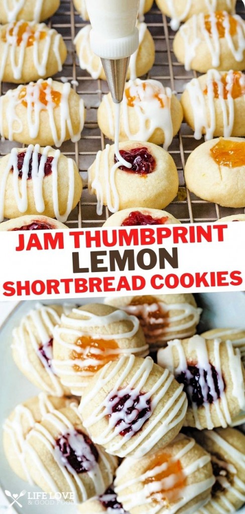 Jam Thumbprint Lemon Shortbread Cookies - Life, Love, and Good Food