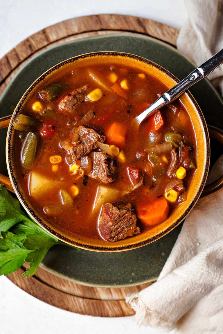 Homemade Vegetable Beef Soup (Crockpot Recipe) - Life, Love, and Good Food