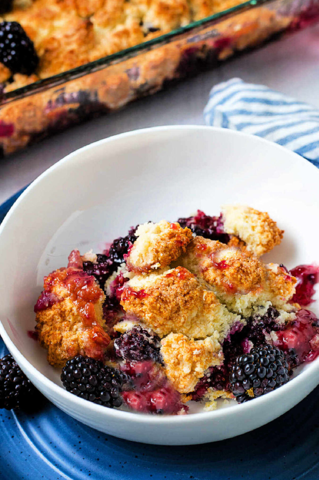 Easy Blackberry Cobbler Recipe with Sweet Biscuit Crumble - Life, Love ...