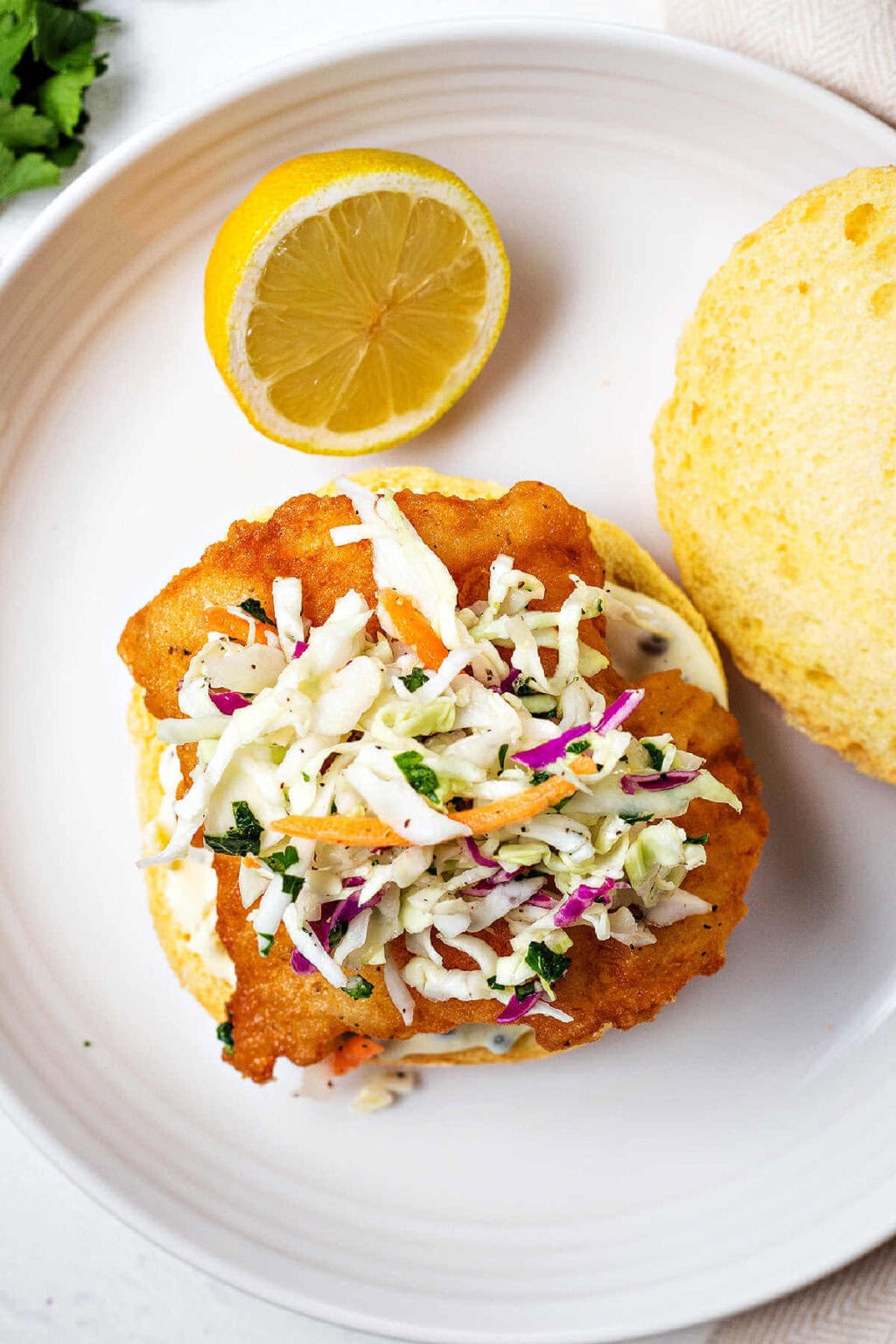 Fish Sandwich with Crispy Coleslaw - Life, Love, and Good Food