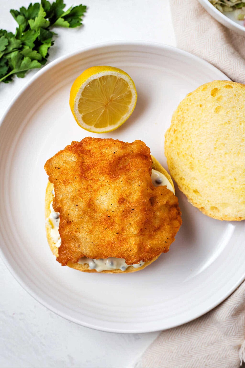 Fish Sandwich with Crispy Coleslaw - Life, Love, and Good Food